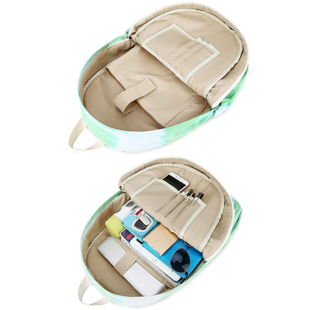 Canvas School Bag Backpack Girls or boy, Ranibow Style Unisex Fashionable Canvas Zip Backpack School College Laptop Bag for Teens Girls Students Casual Lightweight Travel Daypack Outdoor(Orange)