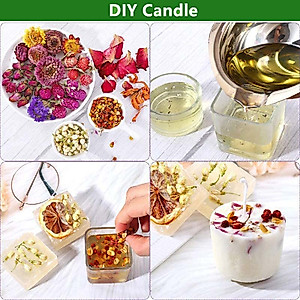 16 Bags Set Dried Flowers Artisan Dried Flower Kit - Candle Making Soap Making DIY Candel Flowers-,Lavender,Roseleaf,Pink Rose,Red Rose,Jasmine,Rose Petal and More