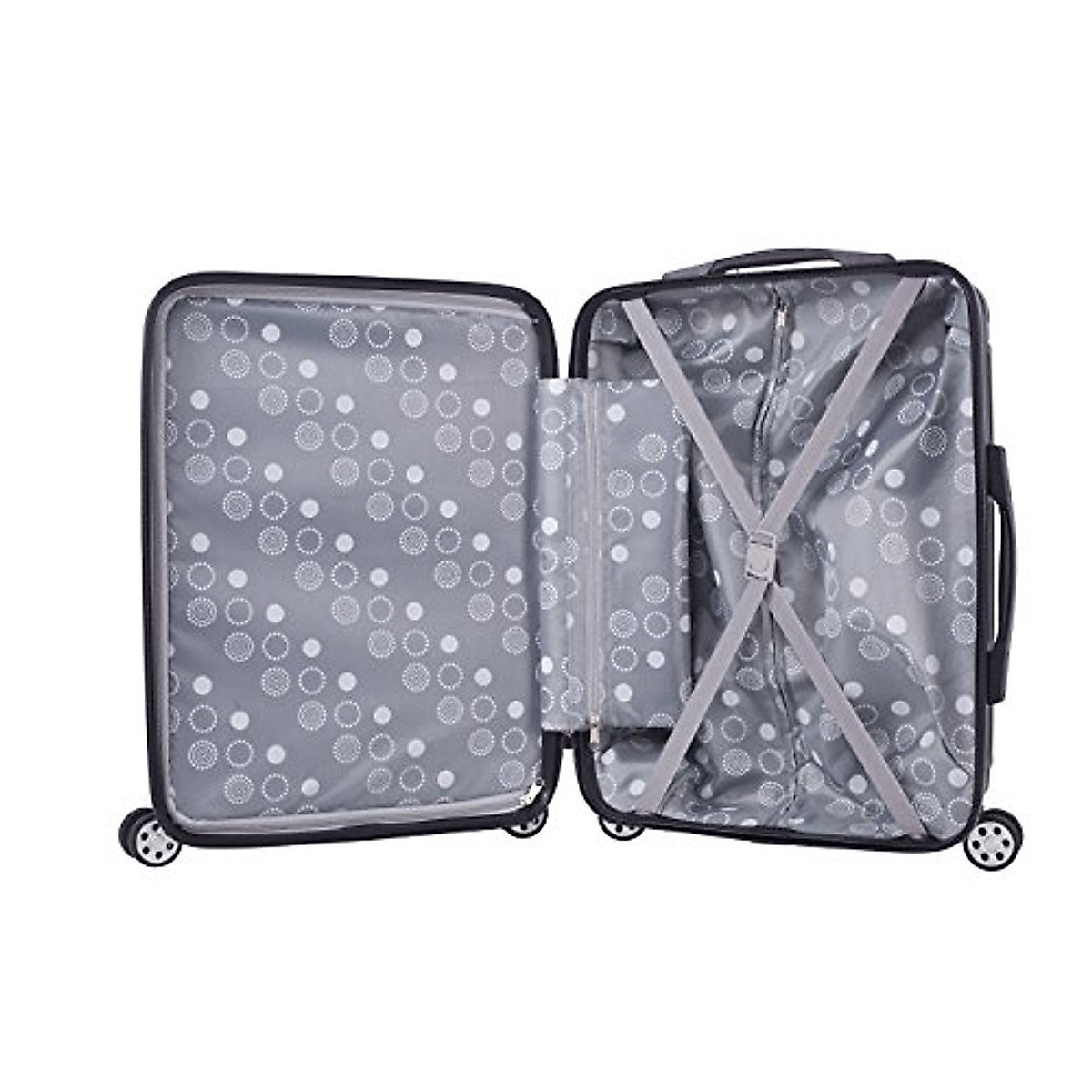 Rockland Berlin Hardside Expandable Spinner Wheel Luggage, Black, 3-Piece Set (20/24/28)