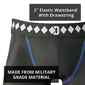 Diamond MMA Compression Shorts Jock Strap Athletic Cup Groin Protector System - Medium | Athletic Supporters for Men with Cup for High Impact Sports | Compression Shorts w/ Built In Jockstrap with Cup