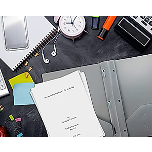 Better Office Products Gray Plastic 2 Pocket Folders with Prongs, 24 Pack, Heavyweight, Letter Size Poly Folders with 3 Metal Prongs Fastener Clips, Gray