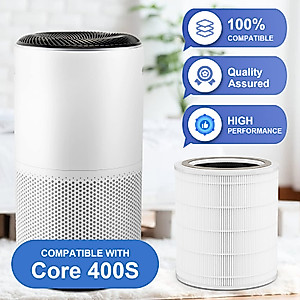 FMDZFL Core 400S Replacement Filter, Compatible with Levoit Core 400S, Part# Core 400s-RF, White, 1 Pack.