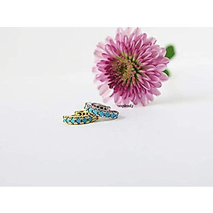 Tiny Double Sided Turquoise 8MM Huggie Hoops Handcrafted In USA Ship Within 24 hours