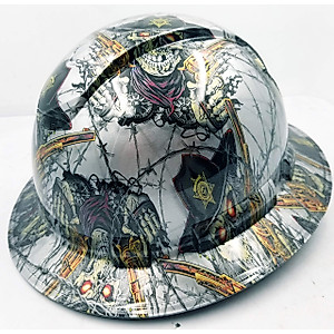 Wet Works Imaging Customized Pyramex Full Brim DIRTY DIRTY HARRY HARD HAT with Ratcheting Suspension CUSTOM LIDS CRAZY SICK CONSTRUCTION PPE