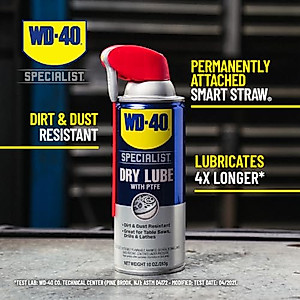 WD-40 Specialist Dry Lube with SMART STRAW SPRAYS 2 WAYS, 10 OZ