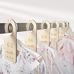 Beautiful Baby Closet Dividers - Baby Clothes Organizer Double-Sided Gender Neutral - Nursery Decor Neutral Premium Birch Wood - Nursery Storage & Organization Boho Closet Dividers from NB to 24 M