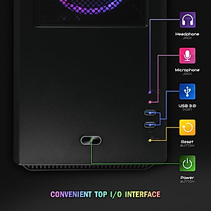 Periphio Chimera Prebuilt RGB Gaming Computer | Intel Six Core i5-10400 4.3GHz | GeForce RTX 3050 8GB | 16GB DDR4 RAM | 500GB NVMe M.2 SSD + 1TB HDD | Windows 10 Gaming PC | 5G-WiFi + Bluetooth 5.0