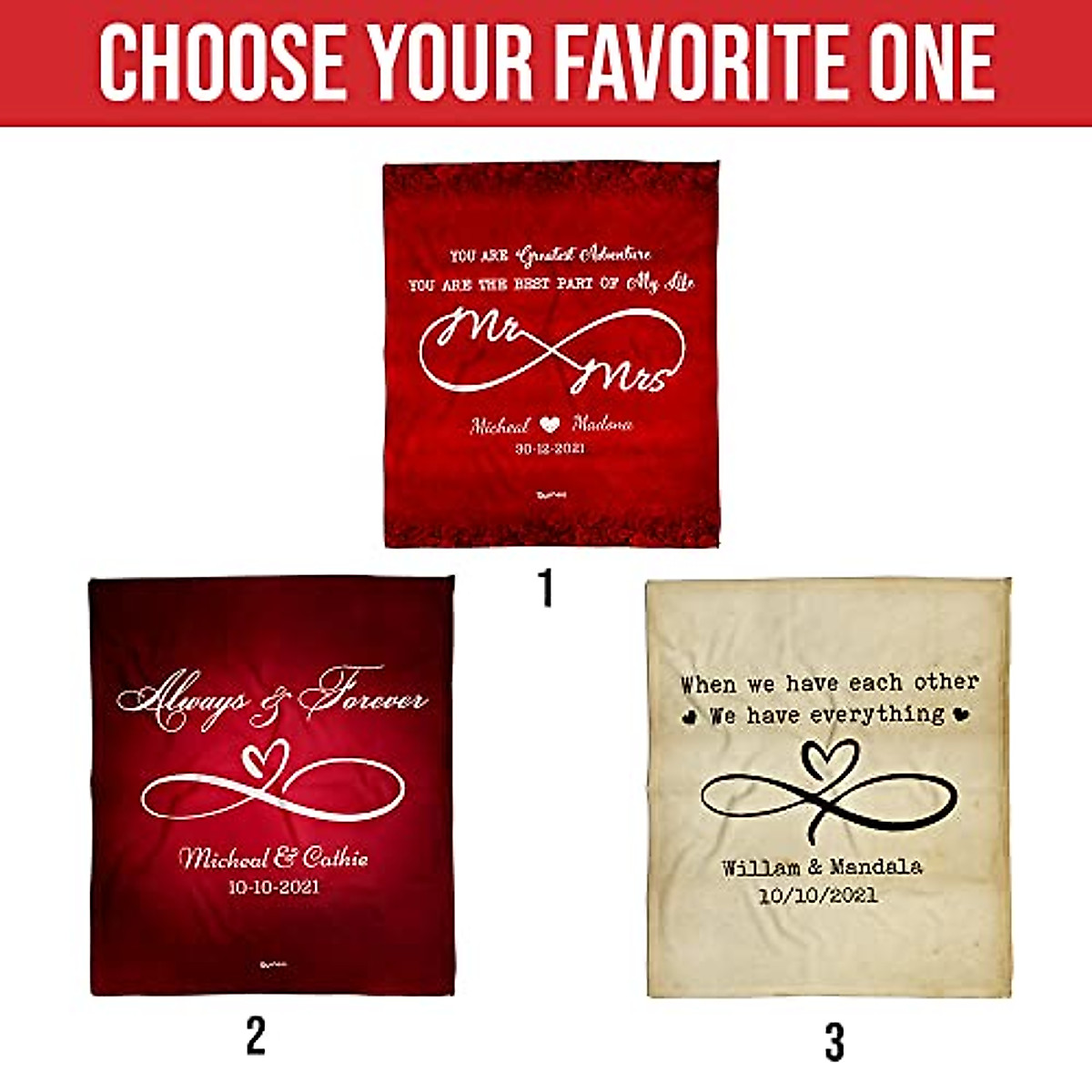 TOYSHEA Personalized Blankets for Couples Mr Mrs Custom Throw Blankets for Family Husband Wife Mom Dad Couple Gifts Wedding Anniversary Valentine's Day Birthday Christmas Housewarming (Quote 3)