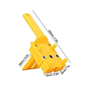 Woodworking Drilling Locator Straight Hole Locator， Handheld Woodworking Perforation DIY Tools Woodworking Dowel Jig Kit Hardware Template Guide Woodworking Tools(黄色)