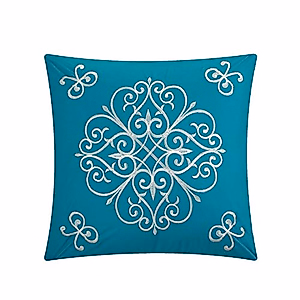 Chic Home Mornington Large Scale Contempo Bohemian Reversible Printed with Embroidered Details. King Bed in a Bag Comforter Set, Black