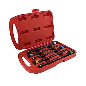 ABN 1/2in Drive 8in Long Color-Coded Torque Limiting Socket Extension Bar 5pc Tool Kit 65-140 ft/lb Set