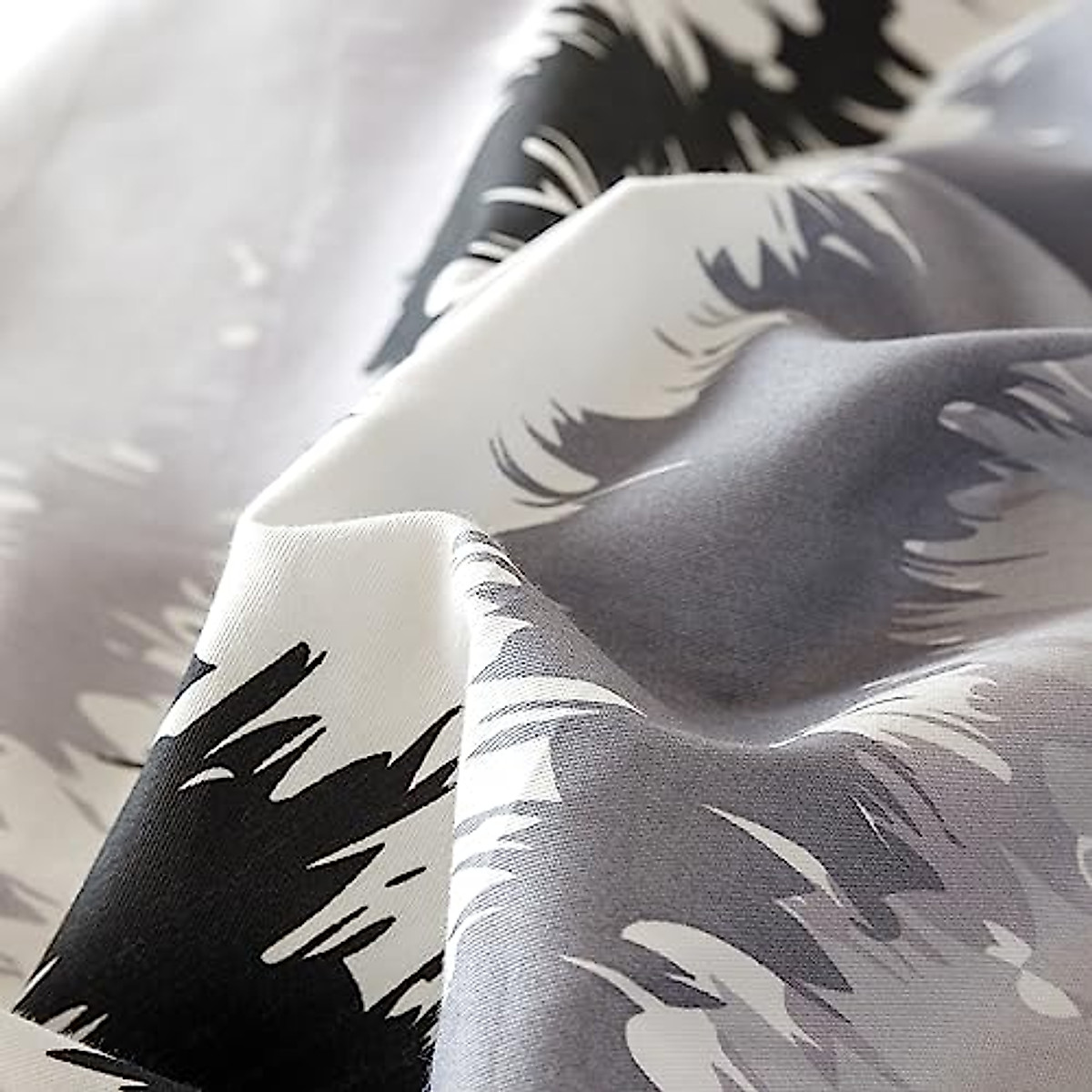YuHeGuoJi Abstract Geometric Duvet Cover King 100% Cotton Gradient Striped Duvet Cover 3 Pcs Set 1 Black and White Stripe Duvet Cover with Zipper Ties 2 Pillowcases Neutral Wave Patterned Bedding