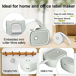 NOKLEAD H68 Bluetooth Label Maker Machine: Small Rechargeable Thermal Sticker Printer with Tape, Multiple Templates and Smart APP Control for Office School and Home Organizing