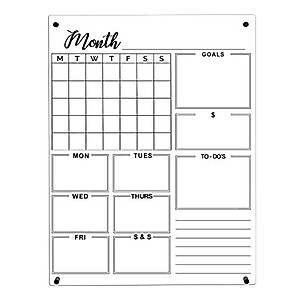 GenericJINCHENG Acrylic Calendar - Acrylic Calendar for Wall - Reusable Dry Erase Calendar for Wall - Clear Acrylic Wall Calendar - 18x24 inch - Monthly and Weekly Planner