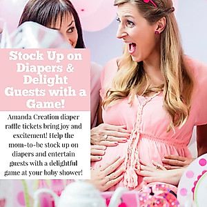Amanda Creation Pink & Silver Twinkle Little Star Themed Diaper Raffle Tickets for Girl Baby Showers, 20 2" X 3” Double Sided Inserts, Bring a Pack of Diapers to Win Favors & Prizes!