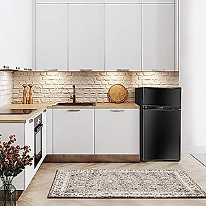 Safeplus Compact Refrigerator, 3.4 cu ft. Unit Cold-rolled Sheet Mini Refrigerator with freezer, Dorm fridge with Adjustable Removable Shelves,Black