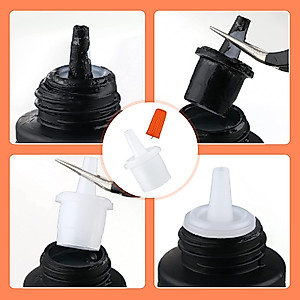 104 Pieces Eyelash Glue Replacement Eyelash Glue Bottle Nozzle Caps False Lash Grafting Adhesive Glue Bottle Plug Mouth Tips Glue Bottle Pins Blocking Needle for Home Salon Eyelash Extensions Tools