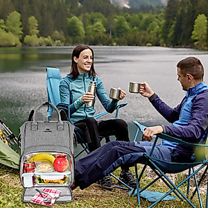 MATEIN Travel Backpack for Men, 17 Inch Laptop Backpack with USB Charging Port for Women, Insulated Lunch Backpack Cooler Lunch Box Leakproof Computer Fashion Backpack for College Nurse Teacher Picnic