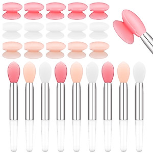 30 Pcs Silicone Lip Brush with Cover Lipstick Applicator Brushes Silicone Lipstick Brush Reusable Lip Applicator Silicone Makeup Applicator Lip Makeup Brush for Applying Cream or Eyeshadow, 3 Colors