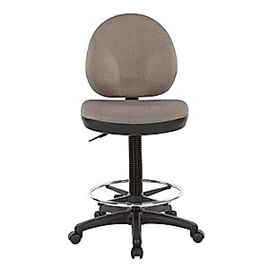 Office Star DC Series Drafting Chair with Sculptured Seat and Back, Built-in Lumbar Support and Adjustable Foot Ring, Diamond Gold Dust Fabric