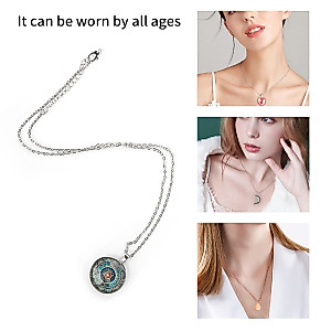 K&Q 15pcs Vintage Crystal Pendant Aesthetic Chakra Necklace Vintage Jewelry Carnelian Necklace Bohemian Retro Sunflower Necklace Sun and Moon Pendant for Girls and Women