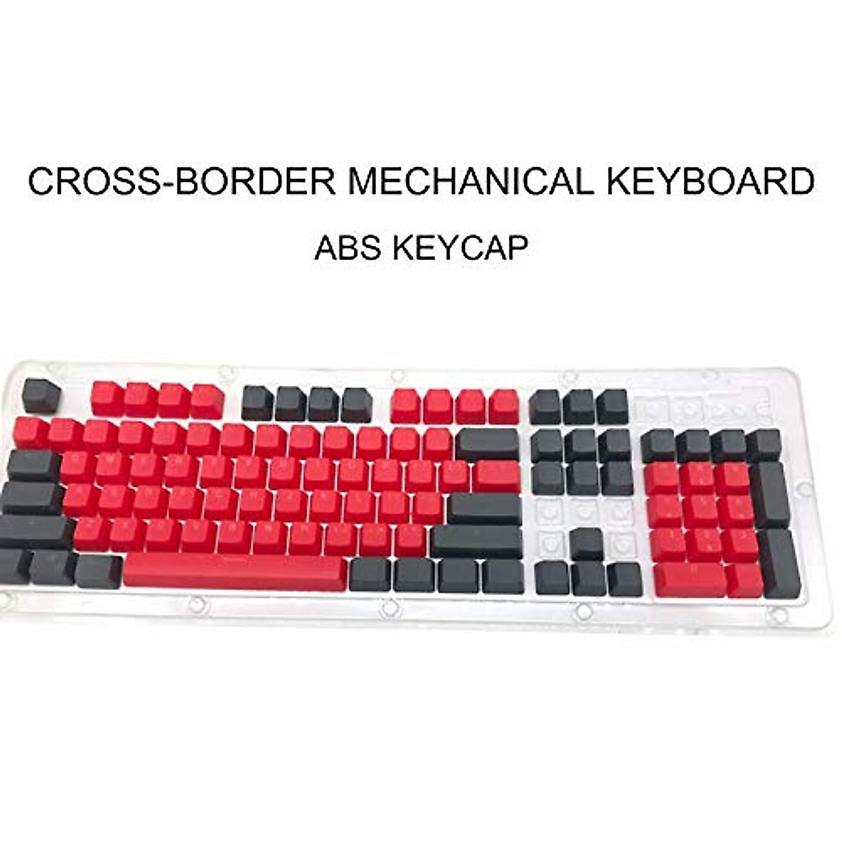 shlutesoy Keyboard Keycaps,104Pcs/Set Double Color Backlight Keycap for Cherry MX Mechanical Keyboard Black Red