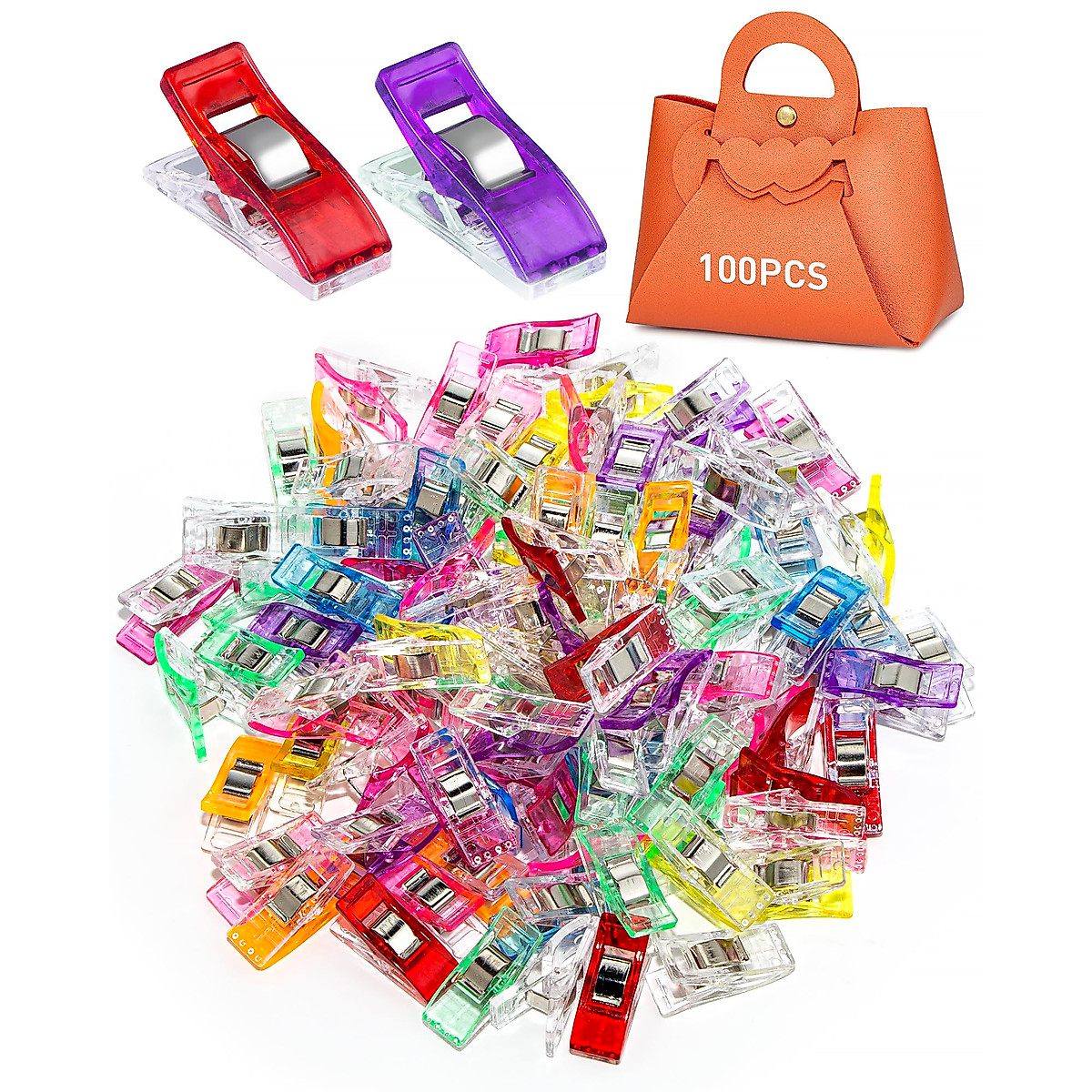 100pcs Multi-Purpose Fabric Sewing Clip，Mini Color Fabric Sewing Clips Quilting,Supply Craft Tools,Fastener Embroidery Crafts, Paper Products and Hanging Small Things,Very Durable Clip for Crafts