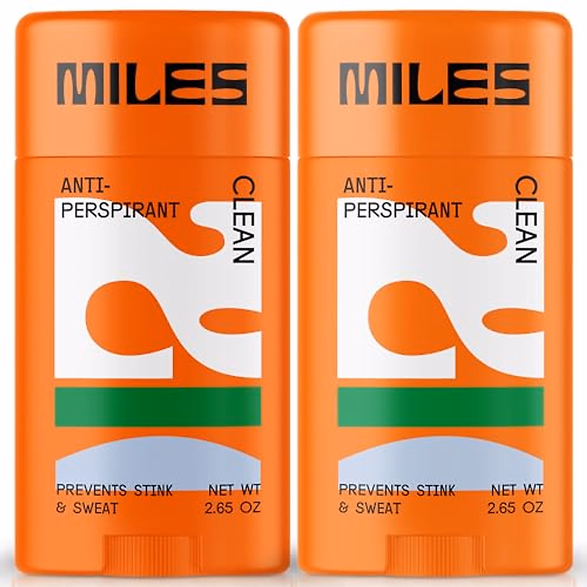 Miles Antiperspirant Deodorant Stick for Teens, Tweens and Kids Boys and Girls - Sweat and Odor Protection, Made in USA - Clean Scent, 2-Pack