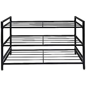 llibnn Shoe Rack,3 Tier Metal Shoe Rack,Shoe Storage Organizer,for Living Room, Hallway and Cloakroom,Sturdy Design, Space Saving,602546cm