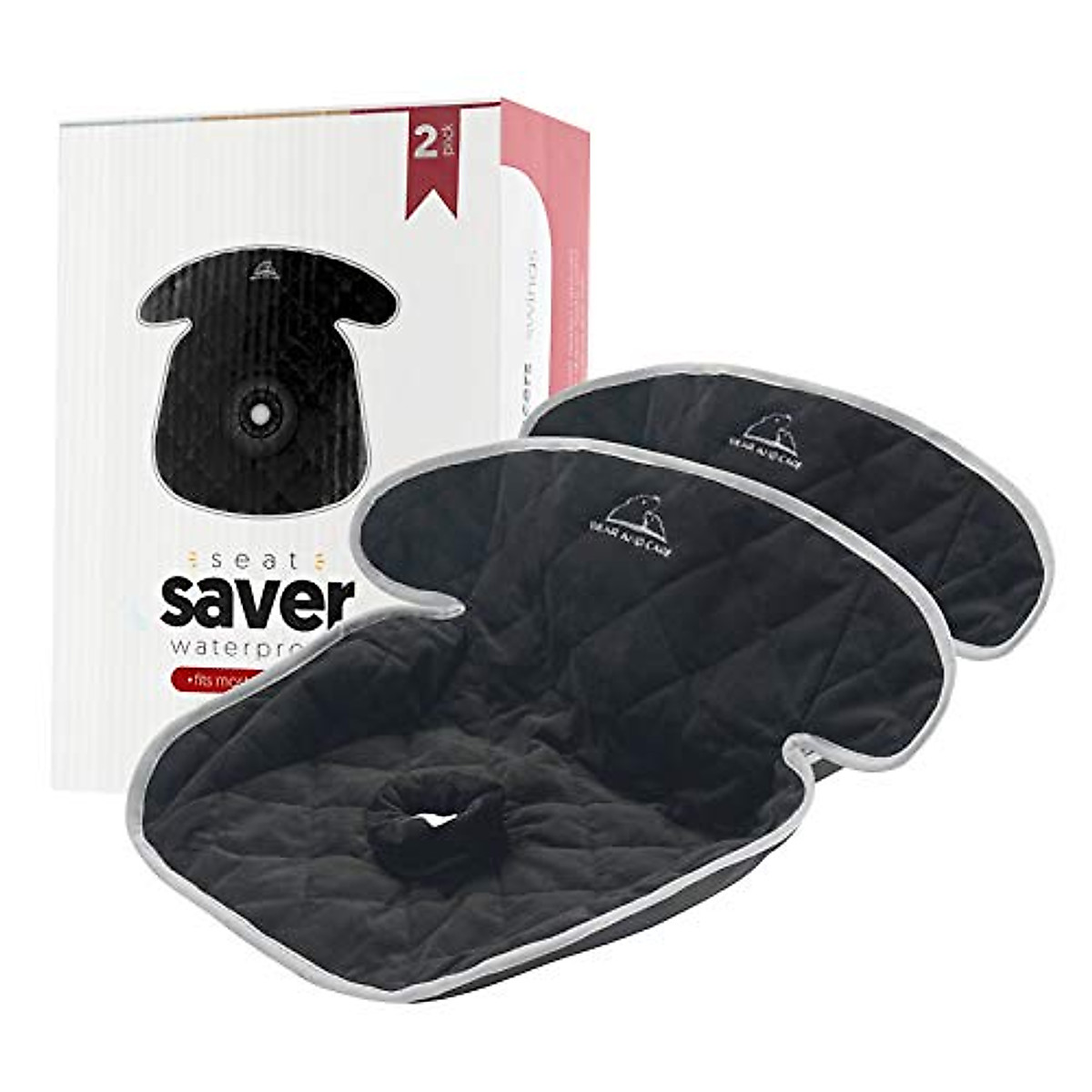 Car Seat Protector Piddle Pad for Toilet Potty Training Toddler, Baby Waterproof Portable Liner Convertible Pads Crash Tested for Carseat Stroller Accessories Machine Washable Seat Saver (2-Pack)