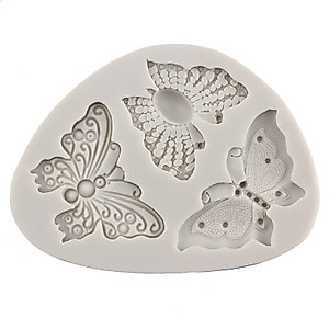 MYPRACS Butterfly Silicone Molds Mini Butterfly Fondant Cake Mold For Cake Decoration Cupcake Topper Chocolate Gum Paste Candy Polymer Clay Set Of 4