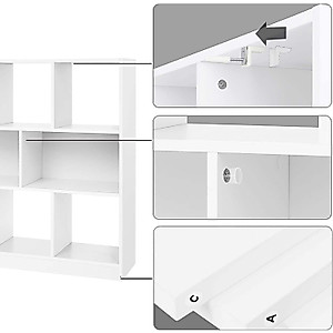 wenyuyu Cube Storage Organizer Freestanding Bookcase Modern Bookshelf, Multipurpose Display Case Shelf Cabinet for Living Room Study Home Office (White)