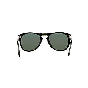 Persol PO0714 Aviator Sunglasses, Black/Green Polarized, 54 mm