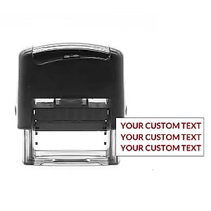 Teryiaco Large Return Address Stamps - up to 3 lines - customizable self-inking rubber stamps - many font choices for online customizati (Small 9/16" x 1-1/2")