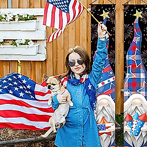 Labor Day Patriotic Banner Decorations Blue Red American Gnome Welcome Banners 4th of July Independence Day Gnomes Porch Signs for Memorial Day Party Home Decorations Party Supplies