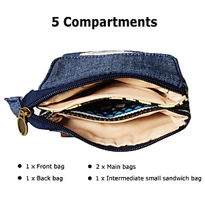 LassZone Small Crossbody Bag for Women Canvas Mobile Phone Purse Mini Shoulder Bags National Pattern Handbags Coin Pouch Wallet