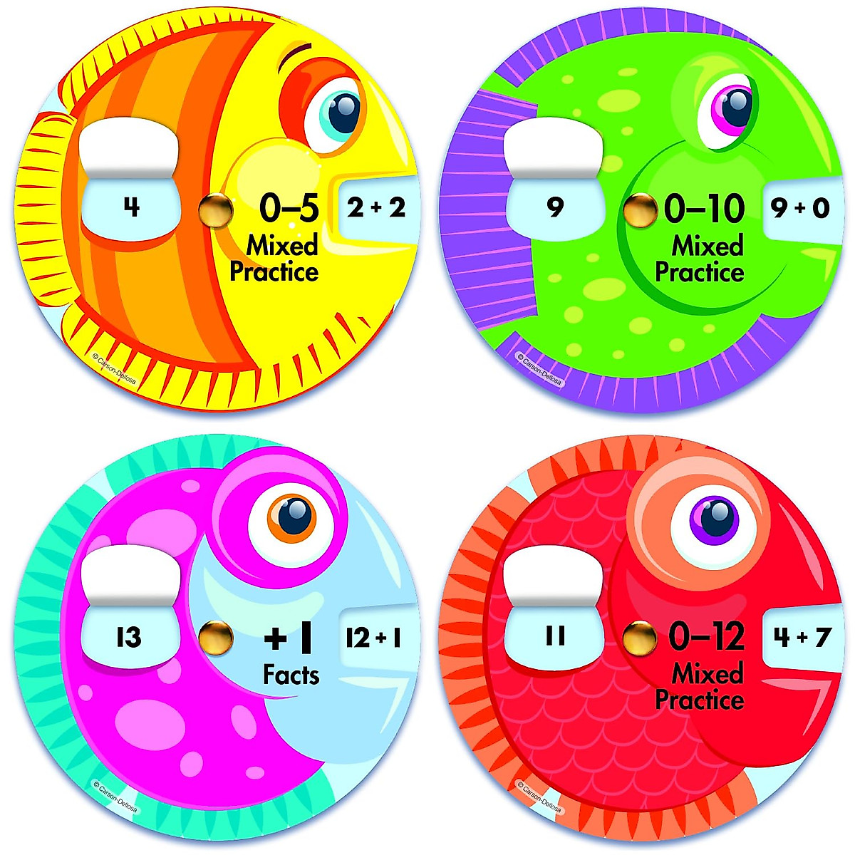 Carson Dellosa EZ-Spin Addition Math Manipulative, 18 Piece Bulletin Board Cutouts, Addition Bulletin Board and White Board Decorations, Math Classroom Décor