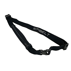 SPI Crossbody PRO Bag for Women Men, Sling Shoulder Bag, Slim Expandable Pocket for Holding Phone Keys Id, Adjustable Comfortable Strap, No Bounce, Black with Black Zipper