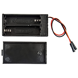 crazydiodes 2pcs Battery Holder 2 Slots aa 1.5v Total 3v Battery Box with Female Pin Header On Off Switch