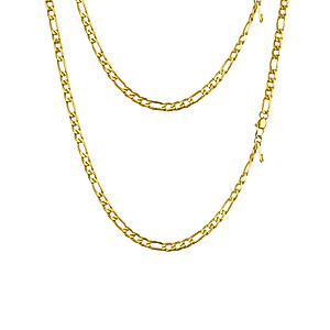 PROSTEEL Figaro Chain Gold Necklace 4mm Dainty Cute Chains 14 Inch Layered Necklaces For Men