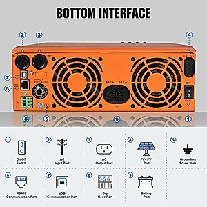 ECO-WORTHY All-in-one Solar Hybrid Charger Inverter Built in 3000W 24V Pure Sine Wave Power Inverter and 60A MPPT Solar Controller for Off-Grid System