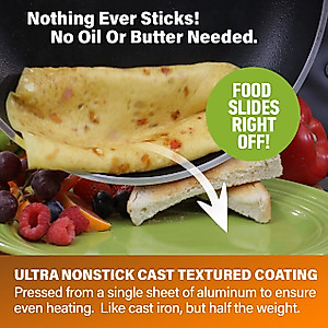 Gotham Steel Copper Cast 12” Large Nonstick Frying Pan with Ultra Durable Mineral and Diamond Triple Coated 100% PFOA Free, Skillet with Stay Cool Stainless-Steel Handle, Oven & Dishwasher Safe