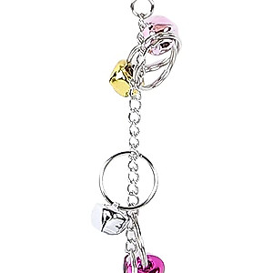 LZKW Chicken Xylophone Toy, Chicken Toys Chicken Coop Pecking Toy Non‑Toxic Natural with Mirror Bell 8 Metal Keys for Parrots for Attracting Chicken for Hens