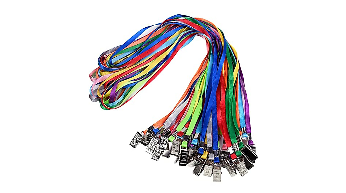 Colorful Nylon Lanyards with Clip - 30 Pack