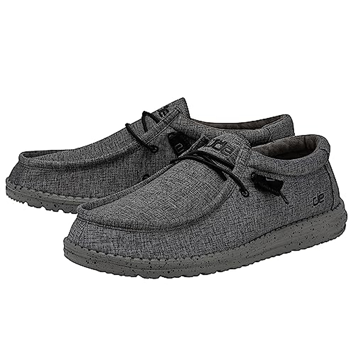 Hey Dude Men's Wally L Stretch Steel Size 10 | Men’s Shoes | Men's Lace Up Loafers | Comfortable & Light-Weight