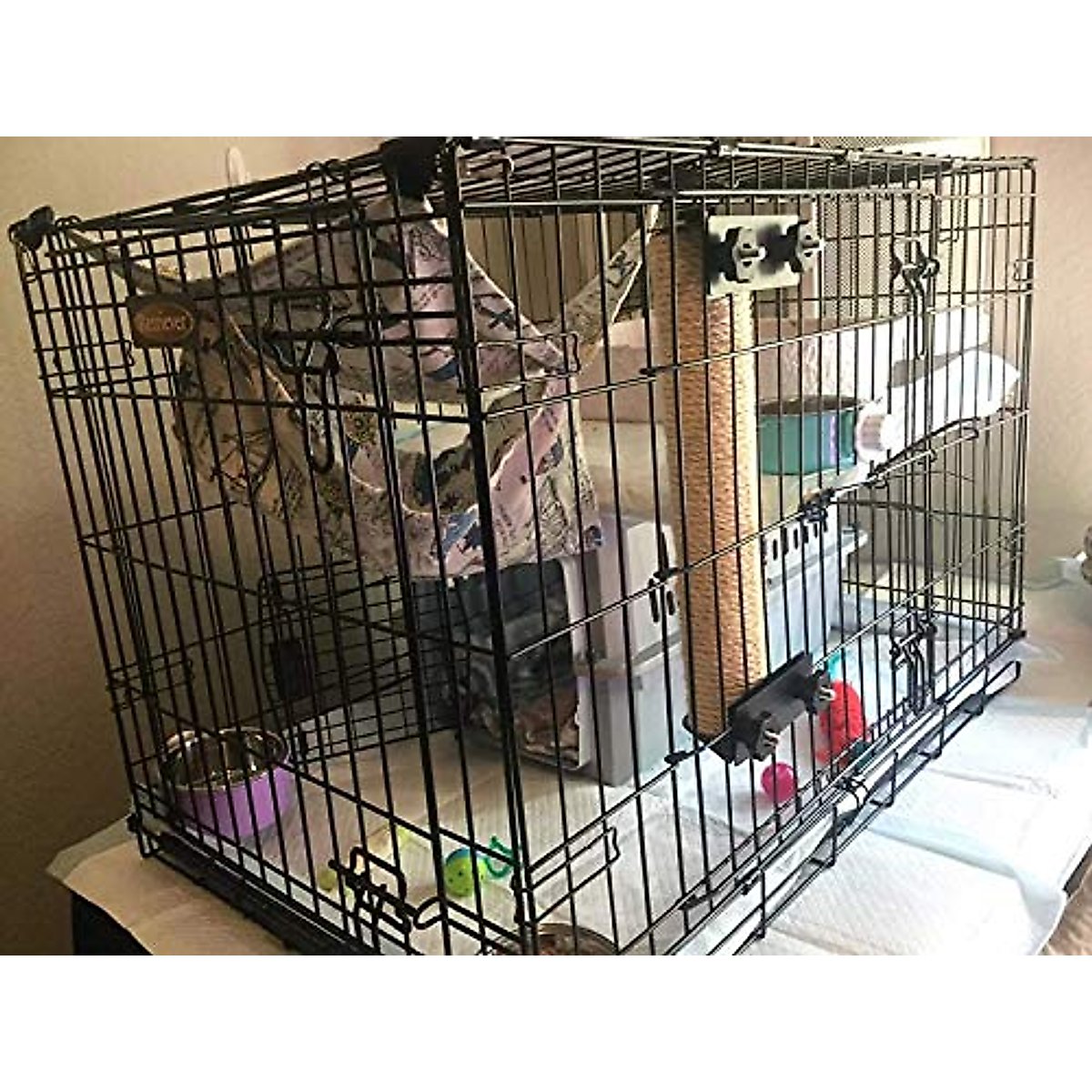 Cat Scratching Post Cage Mounted Cat Scratcher Space-Saving Sisal Scratch Post for Cat Grinding Claws Scratching and Climbing