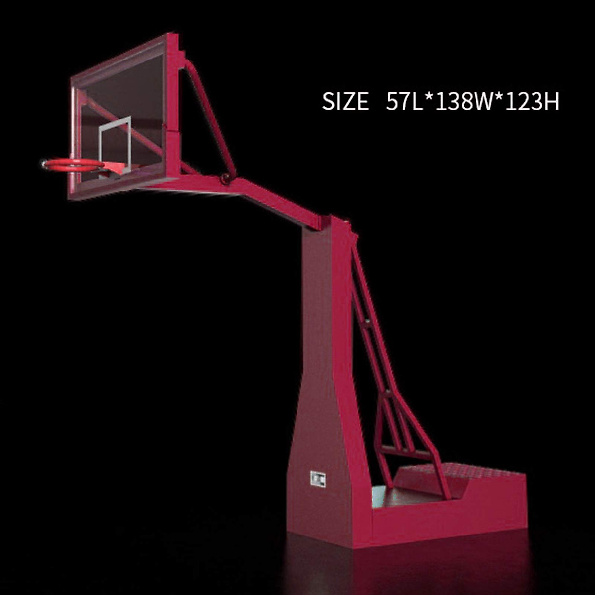 Yiju 1:32 Scale Plastic Sports Decorating Basketball Hoop for Action Figure Life Scene Props Decoration & Collection Toys, Red