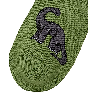 Jefferies Socks Little Boys' 3-7 Dino Triple Treat Socks (Pack of 3), Pine, X-Small