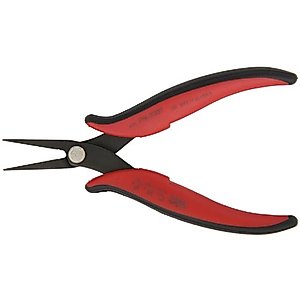 Hakko CHP PN-2007 Long-Nose Pliers, Flat Nose, Flat Outside Edge, Serrated Jaws, 32mm Jaw Length, 3mm Nose Width, 3mm Thick Steel, Original Version
