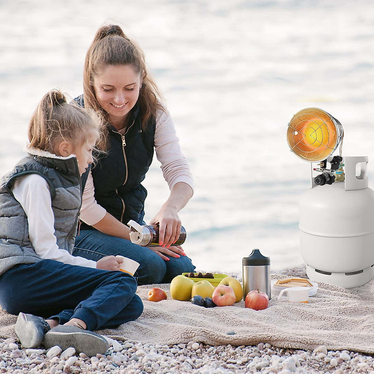 ROVSUN 15,000 BTU Propane Tank Top Heater, Portable Infrared Heater with Safety Shut-off Valve and Tip-over Switch for Indoor Outdoor Camping Fishing Patio Garage (Propane Cylinder not Included)